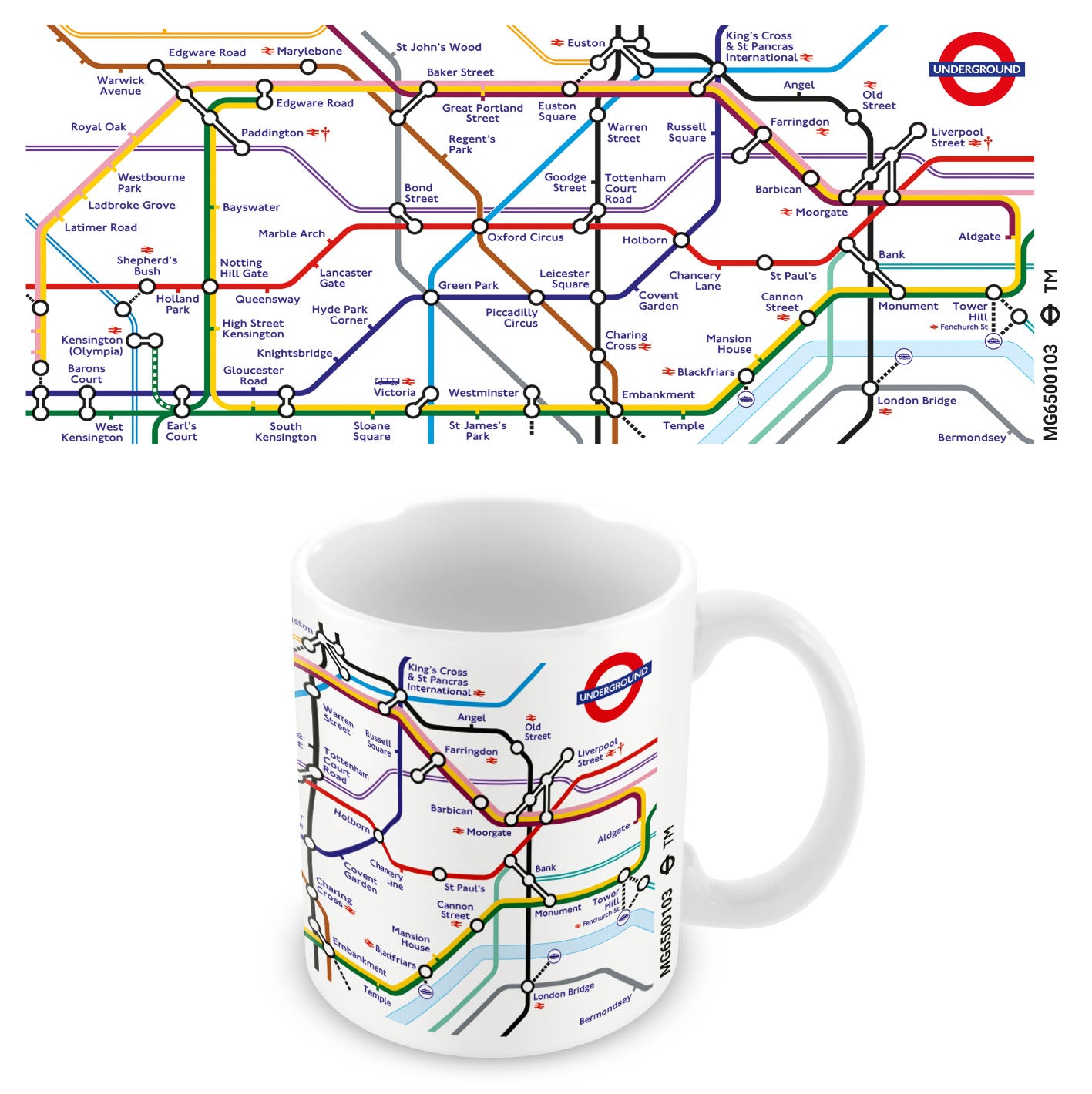 MUG Boxed Ceramic - Transport For London TFL, Tube Map – Safari island